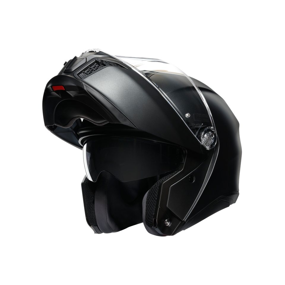 TOURMODULAR MATT BLACK - MOTORBIKE FLIP UP HELMET E2206 - AGV